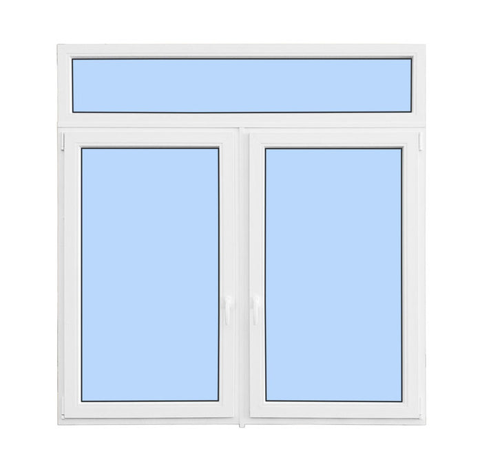Double Sash European uPVC Tilt and Turn Window with Transom ...